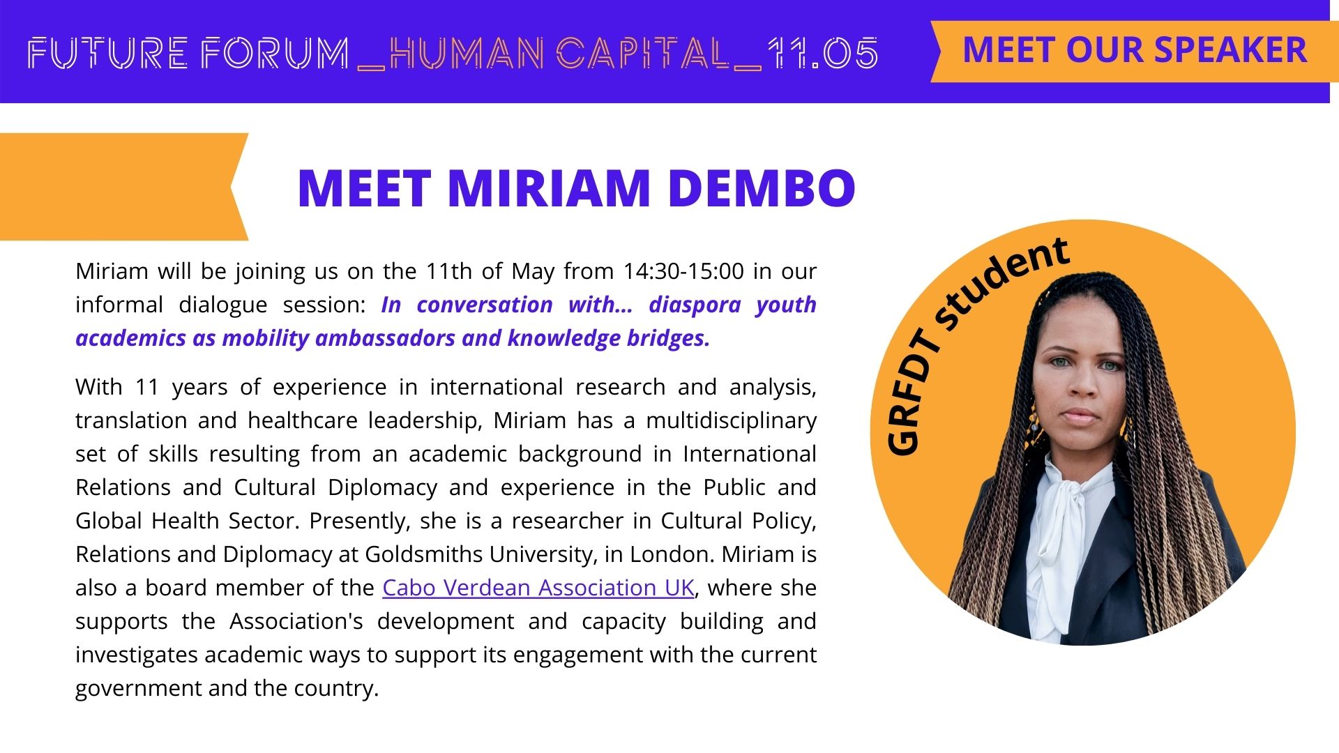 Future Forum 22: In conversation with… Miriam Dembo – EUDiF